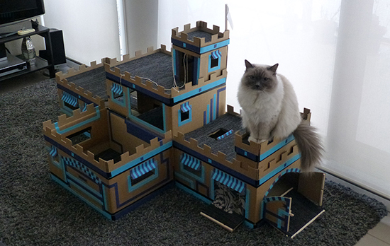 Elaborate Cardboard Cat Castle — Hauspanther