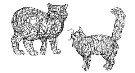Feline Portraits in Wire by Sculptor Elizabeth Berrien • hauspanther