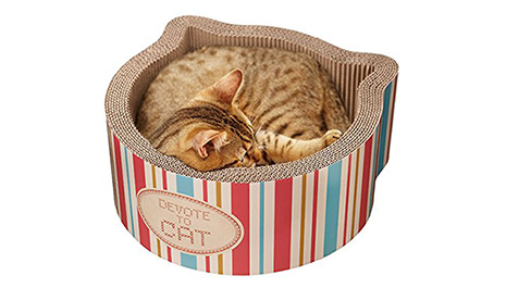 Cute Cardboard Cat Bed Shaped Like a Kitty Head • hauspanther