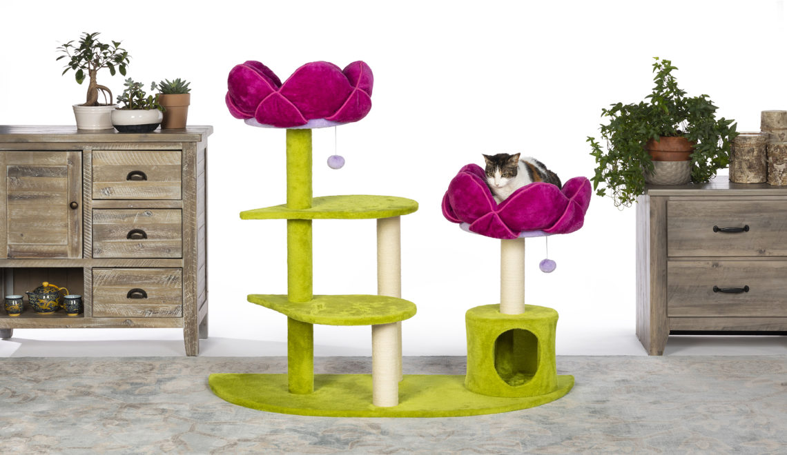 Flower Power Cat Towers Add a Pop of Spring Color to Your Home ...