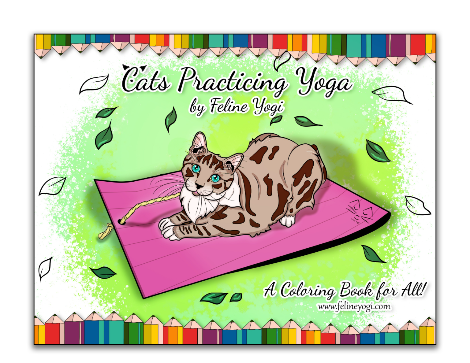 De-stress With Feline Yogi Coloring Book