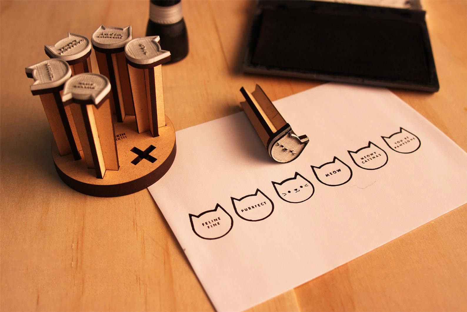 Paper, Party & Kids Cat With Mouse Ears RUBBER STAMP Cat Lover Stamp ...