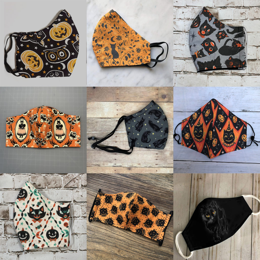 Halloween Cat Fabric Face Masks • hauspanther