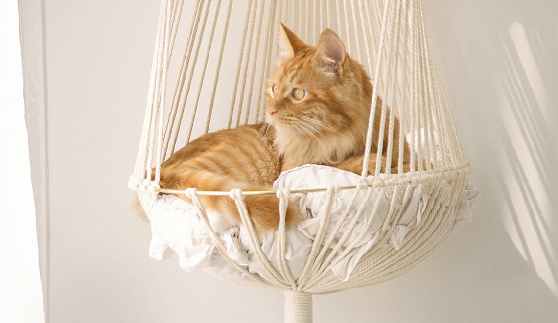 Beautiful Macrame Cat Hammocks