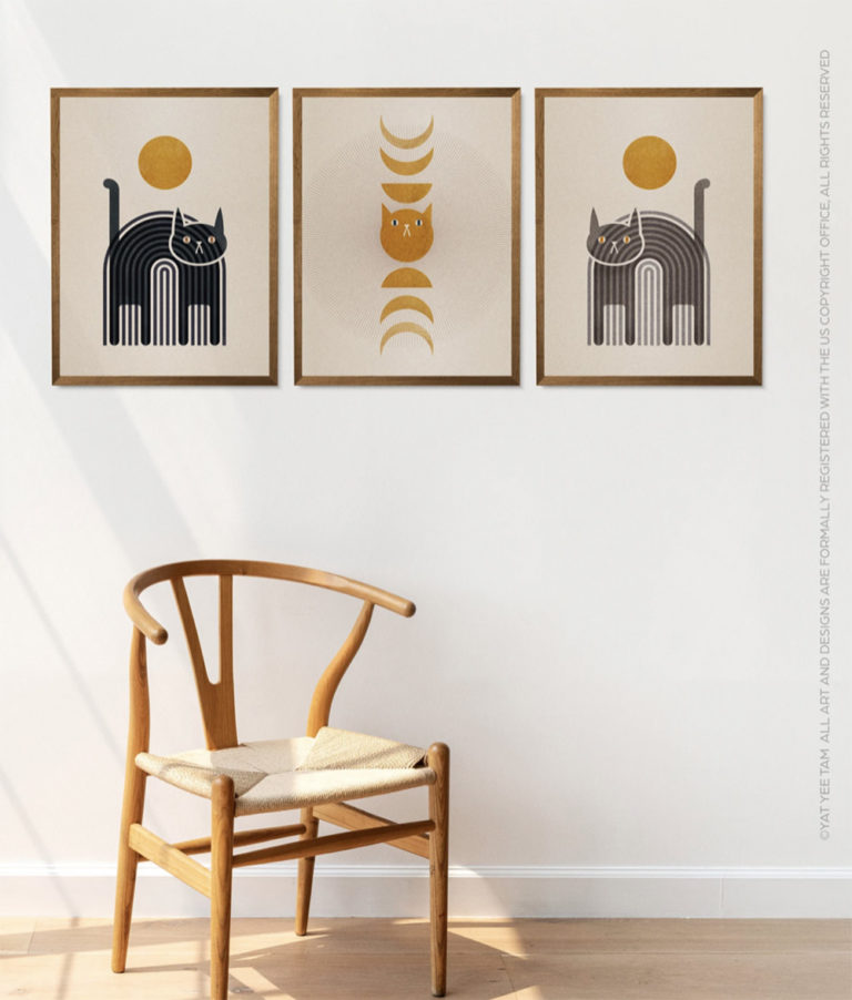 Mid-century Modern Cat Art from Feline Magic Design • hauspanther