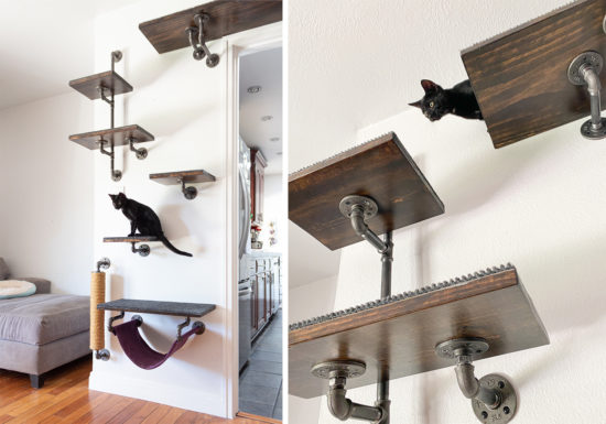 DIY Catification: Industrial Pipe Decor Cat Climbing Wall • hauspanther
