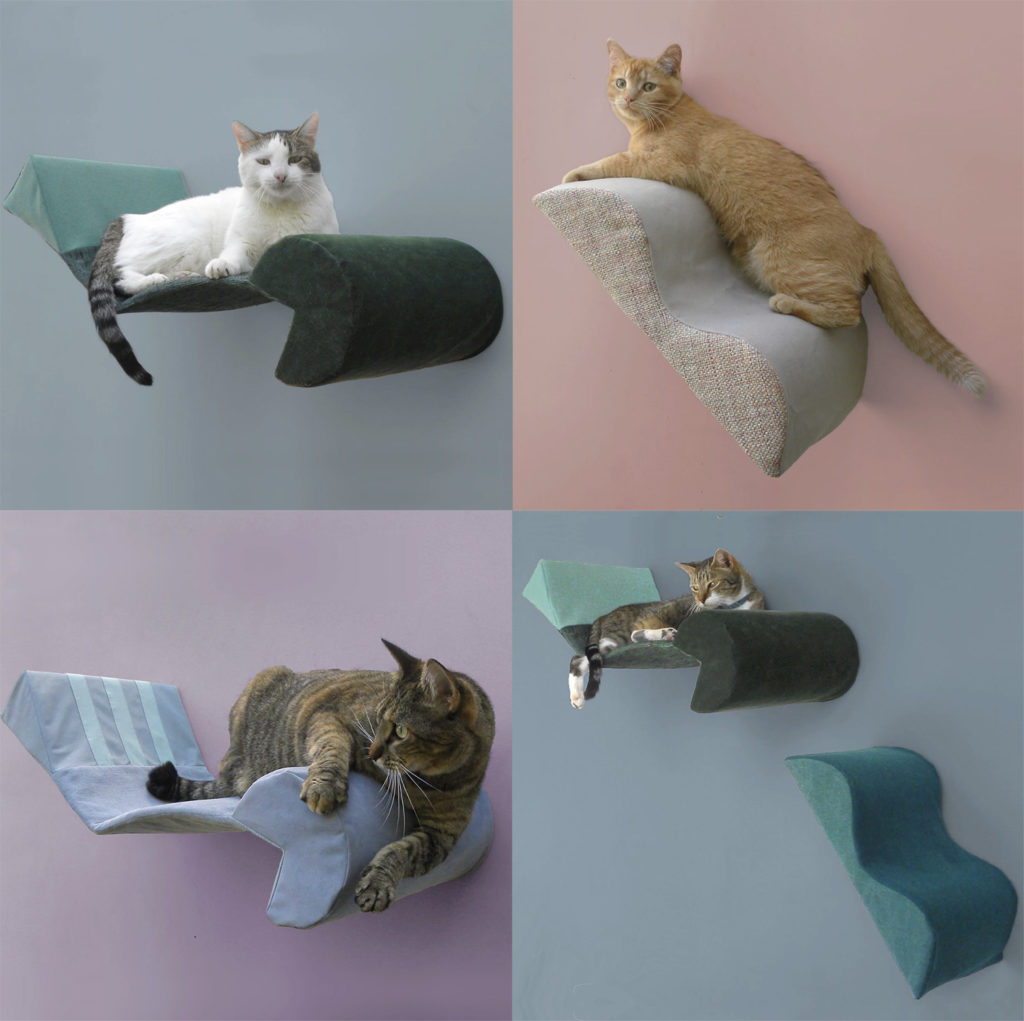 Unique Cat Wall Perches with Memphis & Bauhaus Inspiration • hauspanther