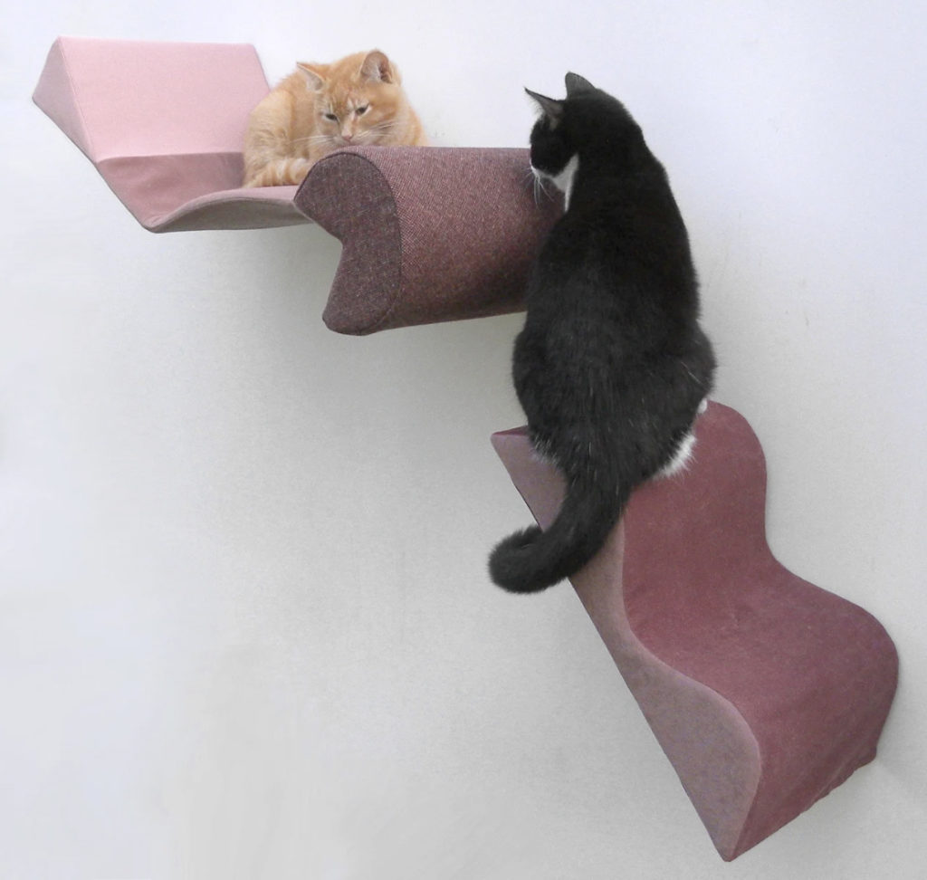 Unique Cat Wall Perches with Memphis & Bauhaus Inspiration • hauspanther
