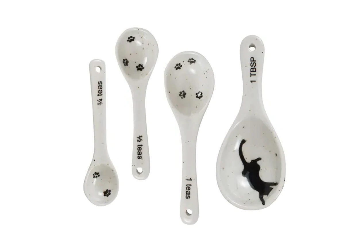 Hand Painted Kitty Print Measuring Spoons • hauspanther