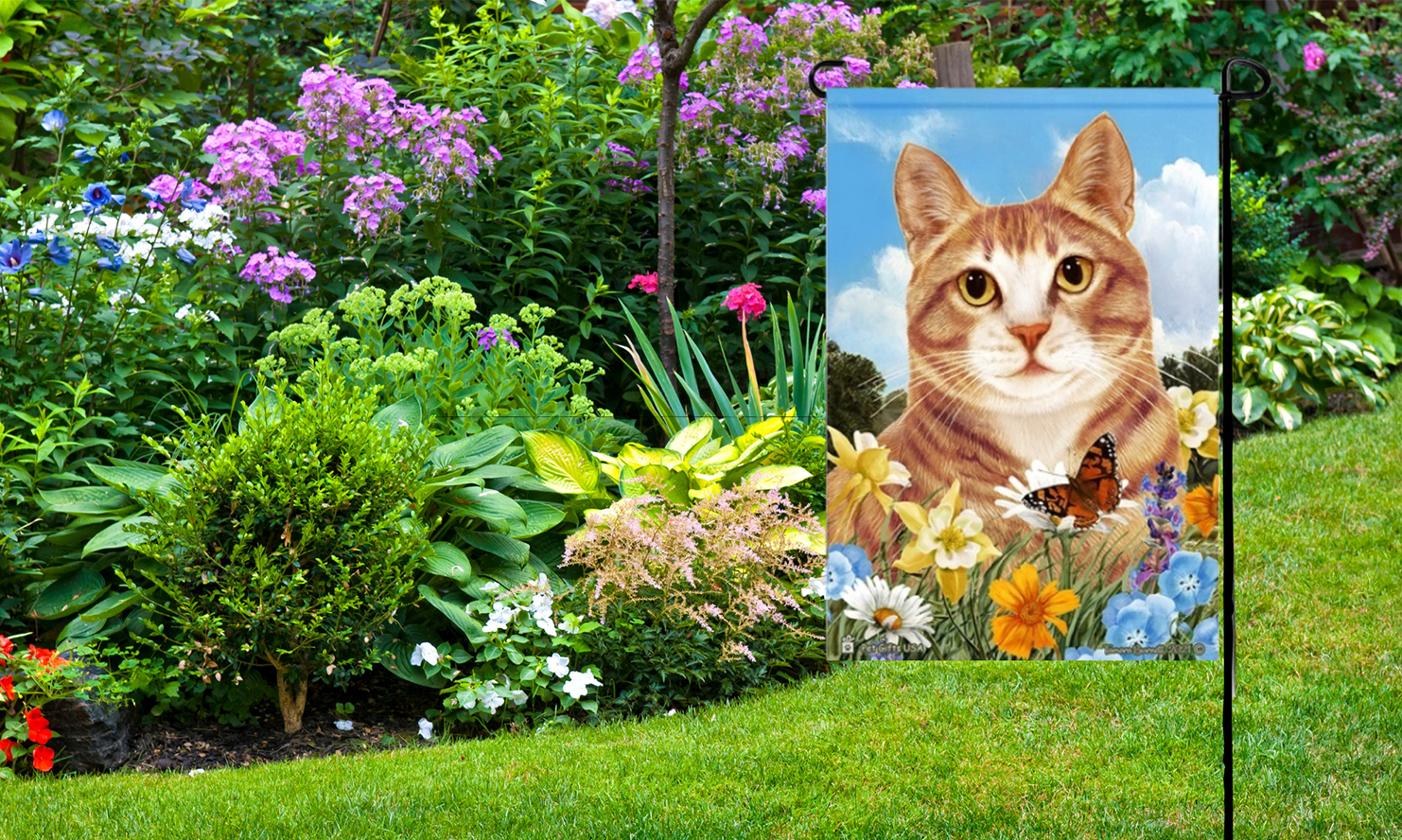 Cute Cat Garden Flags for Spring • hauspanther