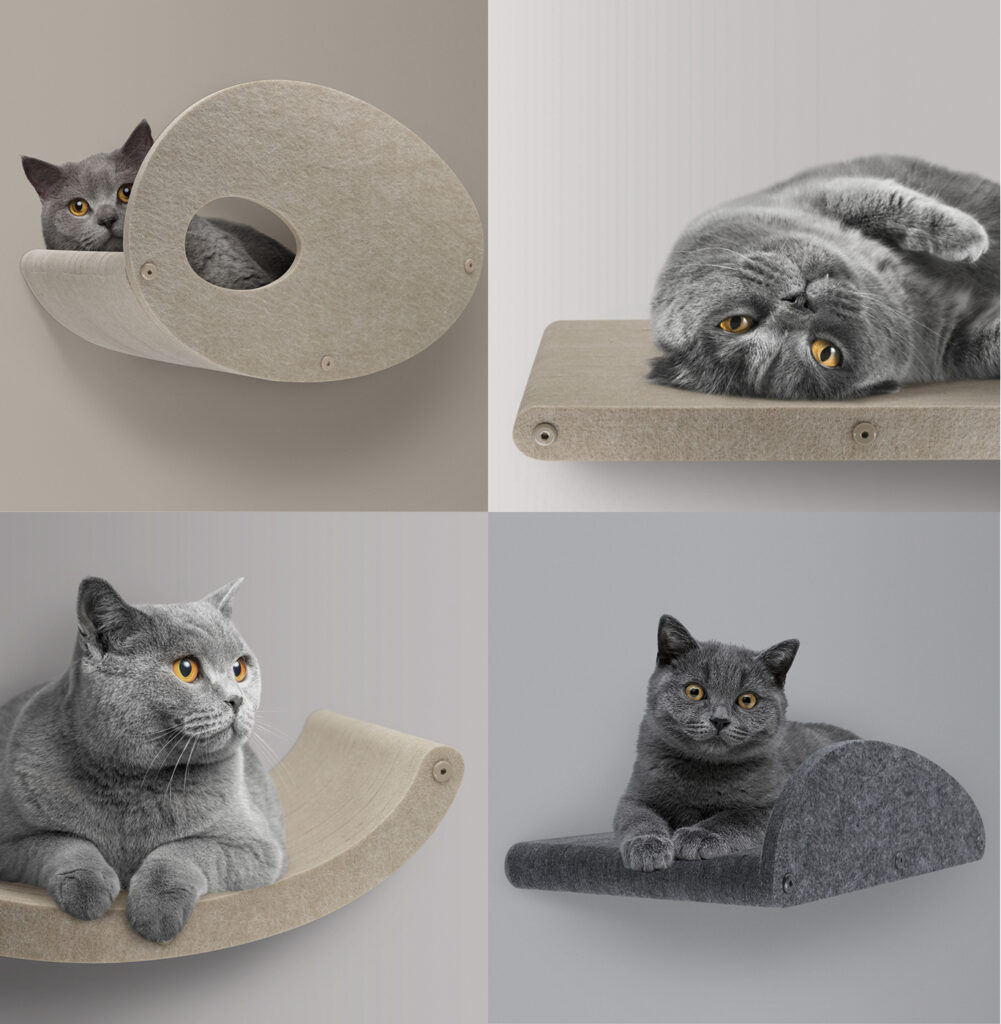 Modern Modular Wall-mounted Cat Climbers from Pryde Pets